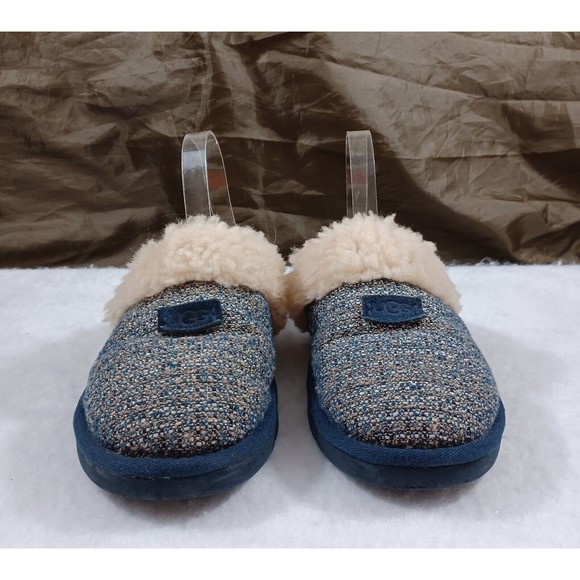 UGG | Shoes | Ugg Wos Cozy Fancy Slippers Shoes Blue Metallic Tweed ...